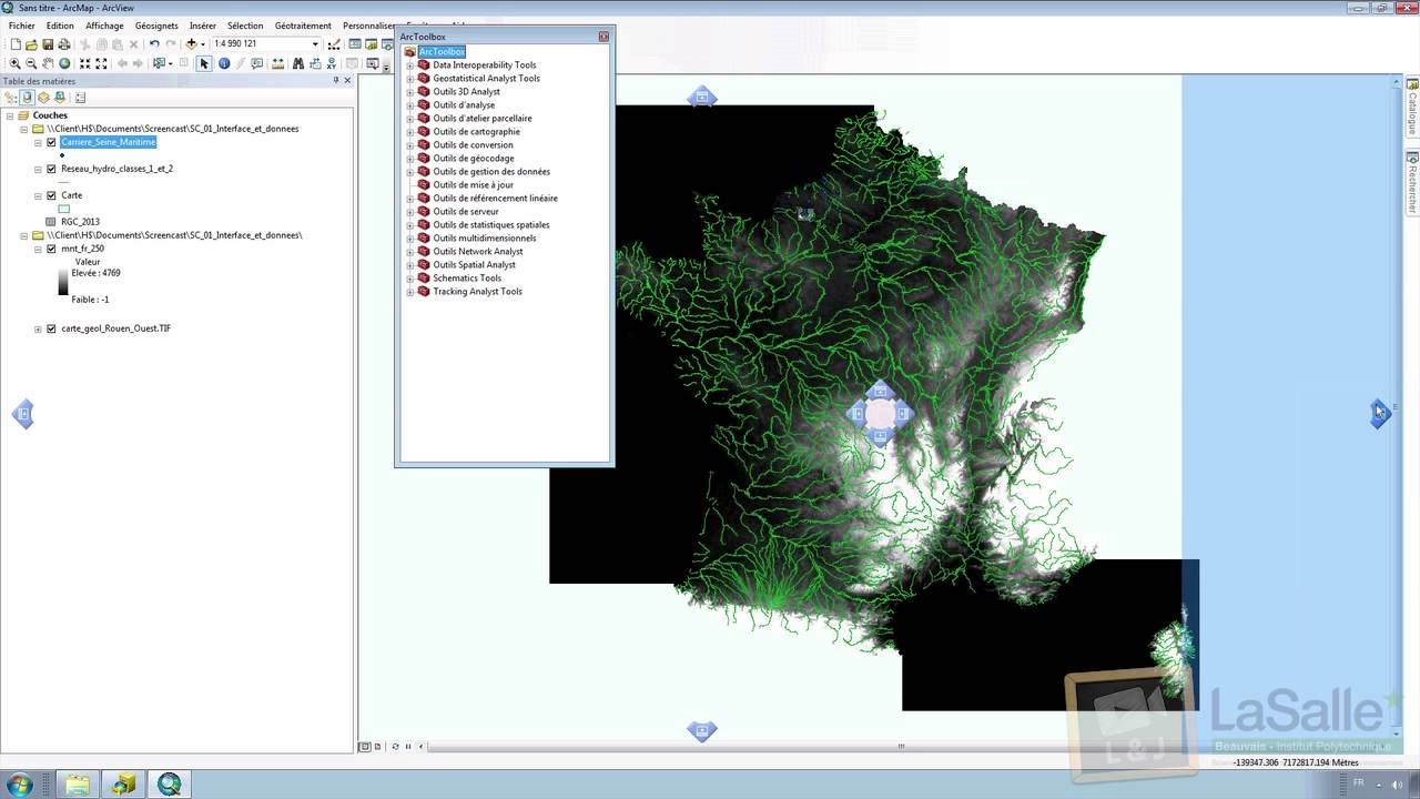 ArcGIS - Présentation interface ArcMap (v10.0) #Arc10 - YouTube