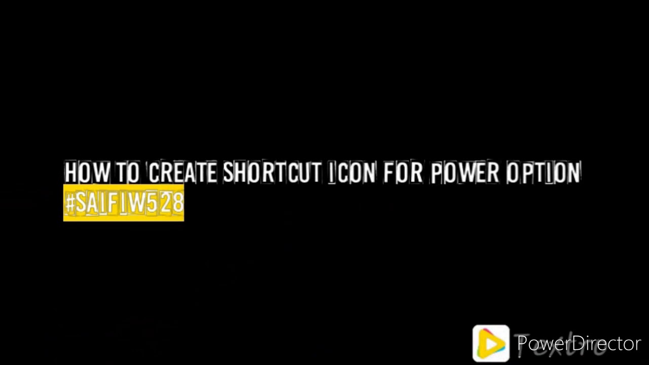 How To Create A Shortcut Icon For Power Option - YouTube
