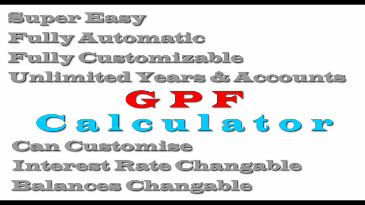 Gpf Calculator Excel Sheet Youtube
