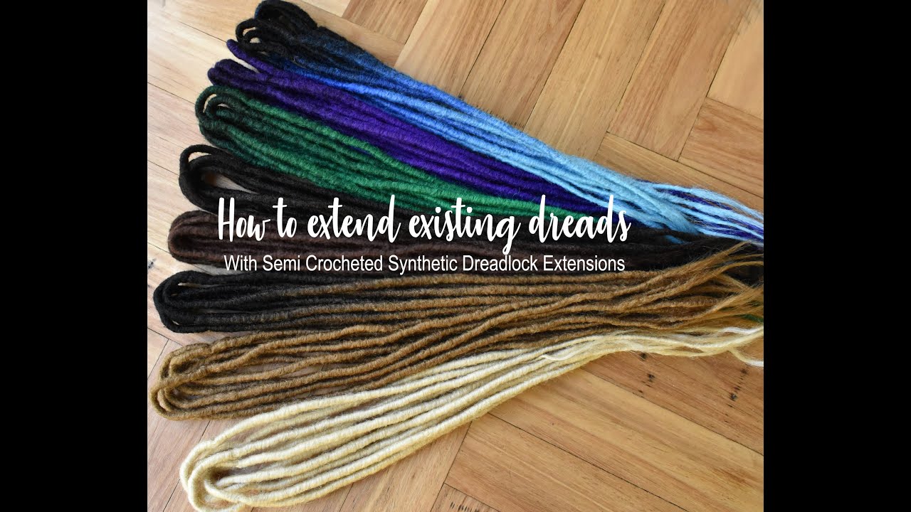 How to extend existing dreadlocks using Semi Crocheted Synthetic Dreadlock Extensions - YouTube
