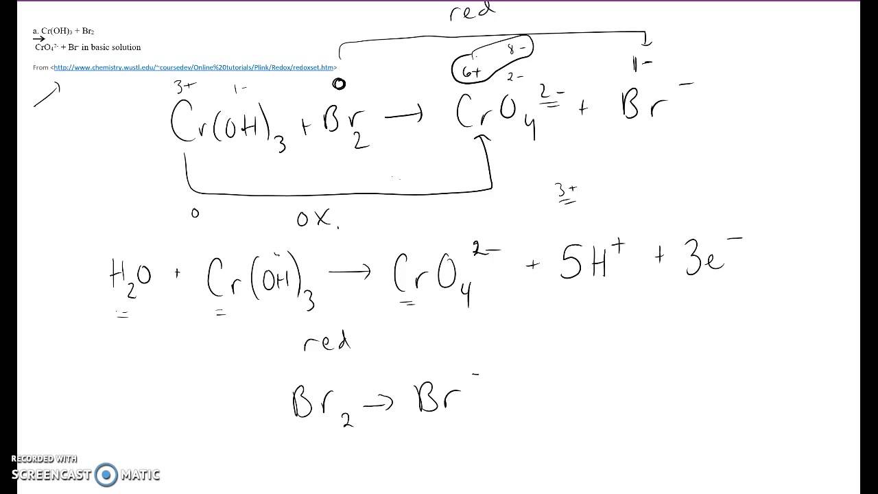 Balancing Redox Reaction Using the Half Reaction Method in Basic ...
