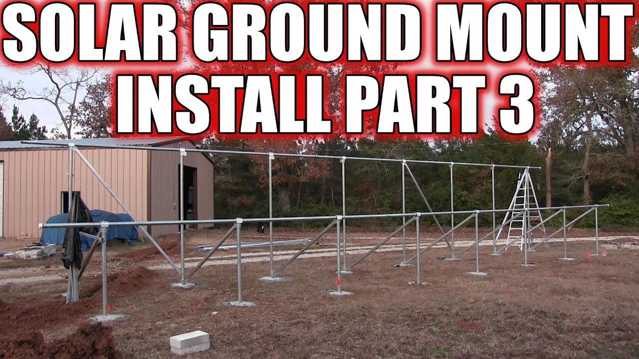 Going Solar - ground mount install part 3 of 4 - YouTube