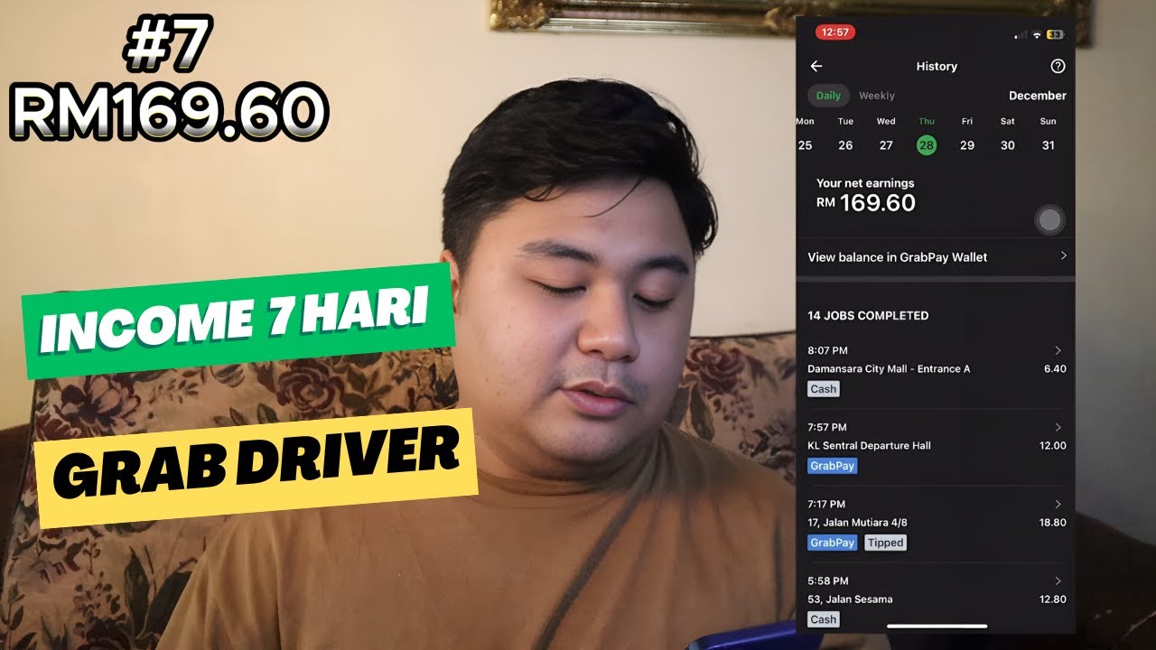 Income 7 Hari Sebagai Grab Driver - YouTube