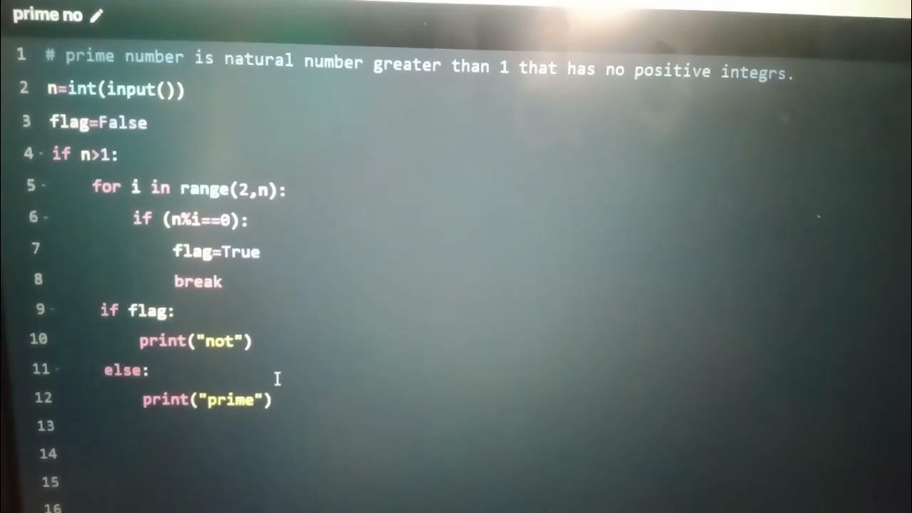 Prime Number Program In Python Ccbp Youtube
