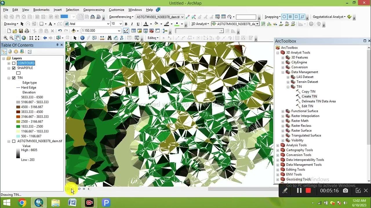 Create Triangular Irregular Networks (TIN) from DEM in ArcGIS Software!!! - YouTube