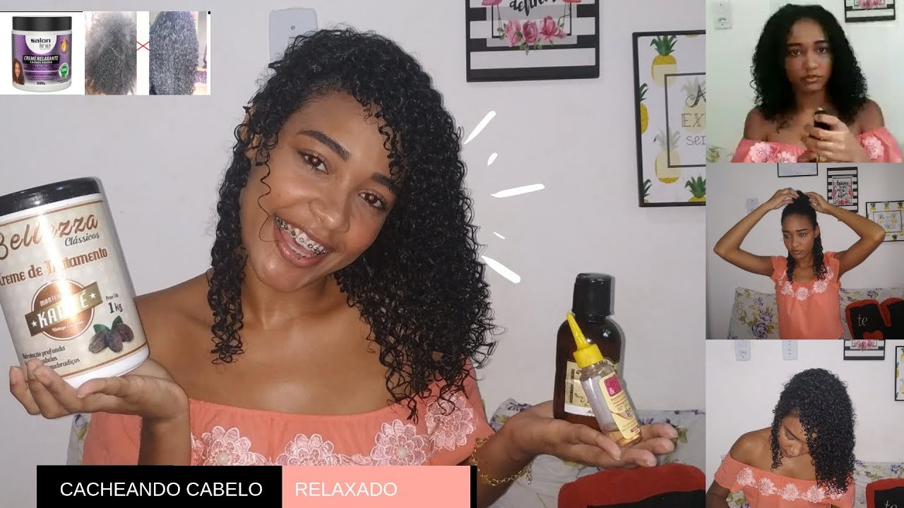 COMO CACHEAR CABELO RELAXADO - YouTube