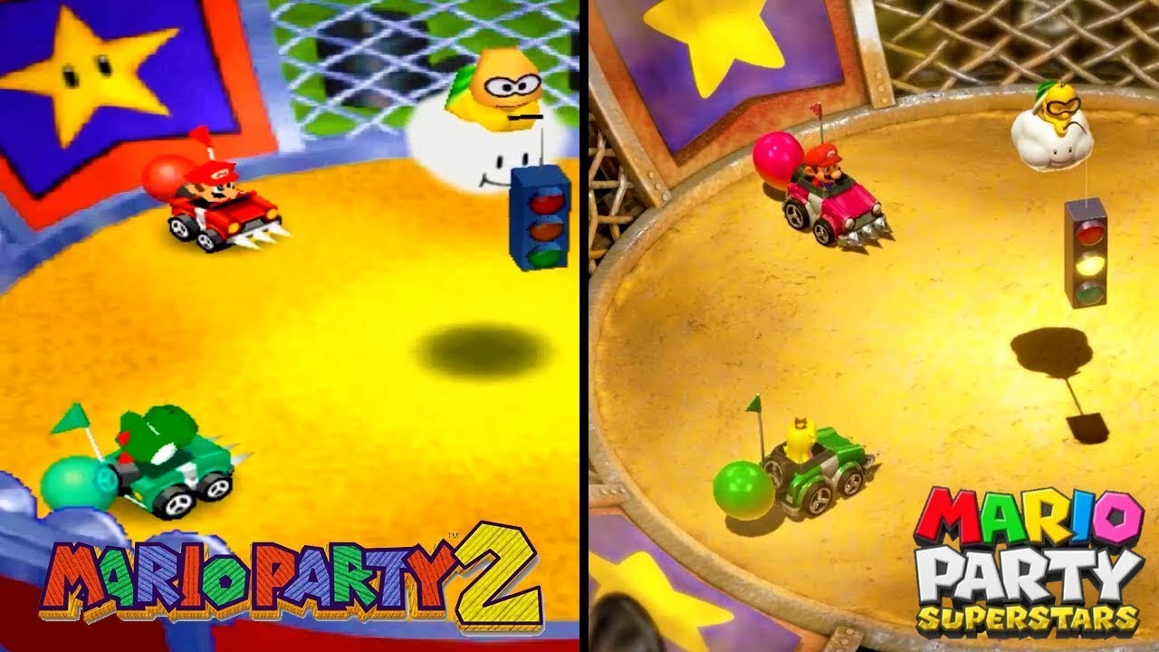 Comparison of Bumper Balloon Cars in Mario Party (1999-2021) - YouTube