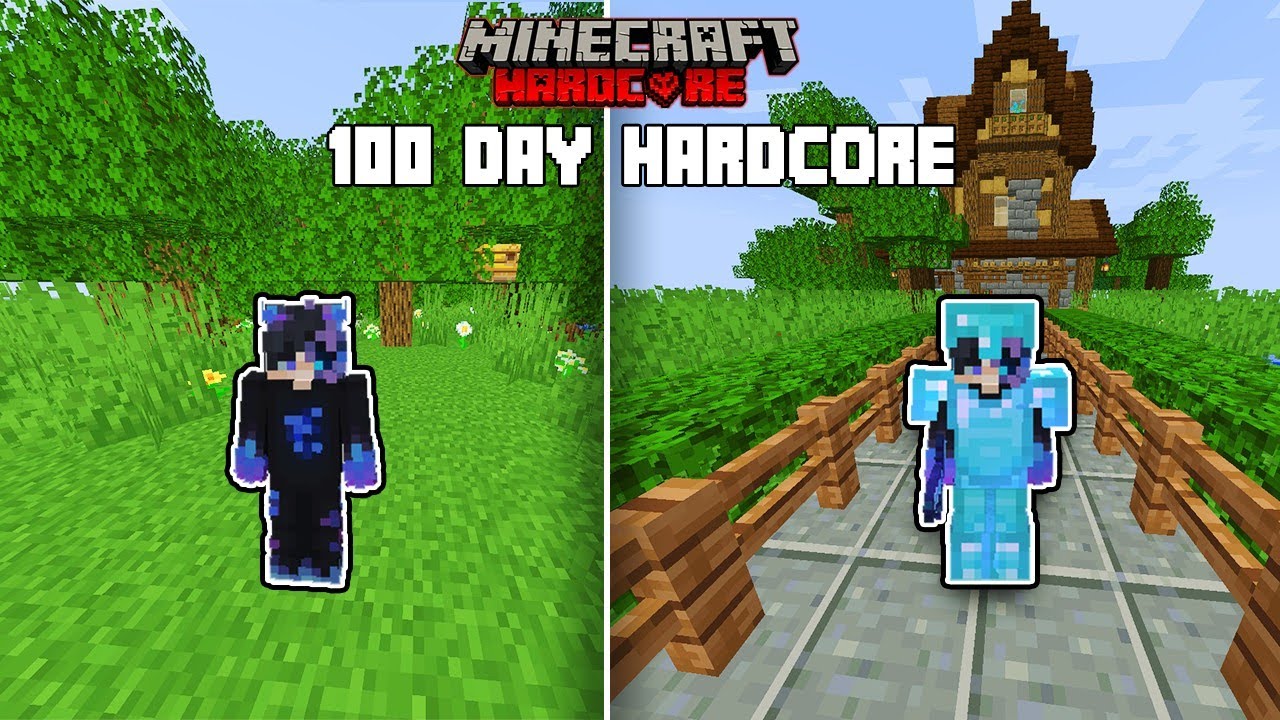 I Survived 100 Days Hardcore In Minecraft | Survival in Hindi Dubbed ...