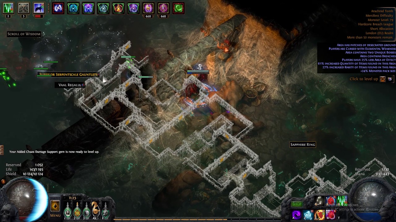 Path of Exile (BHC) Necro LL Bladefall totem - Twined Shaped Arachnid ...