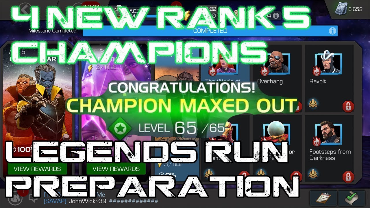 4 New Rank 5 Champions Legends Run Preparation 2 Marvel Contest Of 4 New Rank 5 Champions Legends Run Preparation 2 Marvel Contest Of