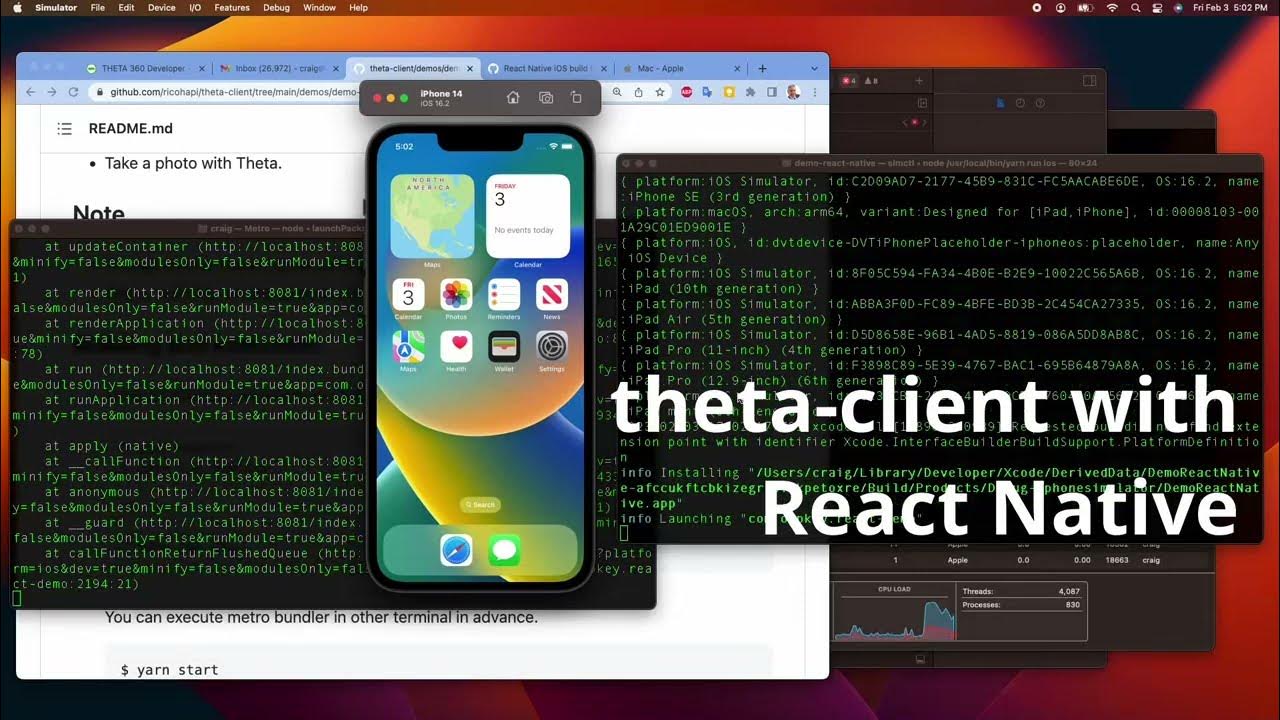 theta-client React Native full build tutorial and demonstration - YouTube