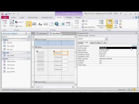Microsoft Access: Using Combo box and query to filter Forms - YouTube