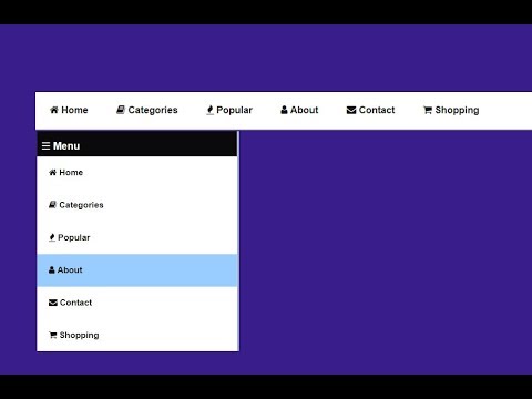 Effective and beautiful responsive navigation bar and menus - YouTube