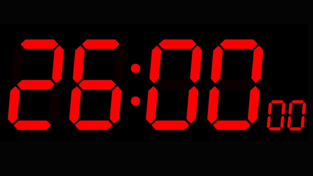 26-Minute Countdown Timer (Bold Red Digits on Black Background) - YouTube