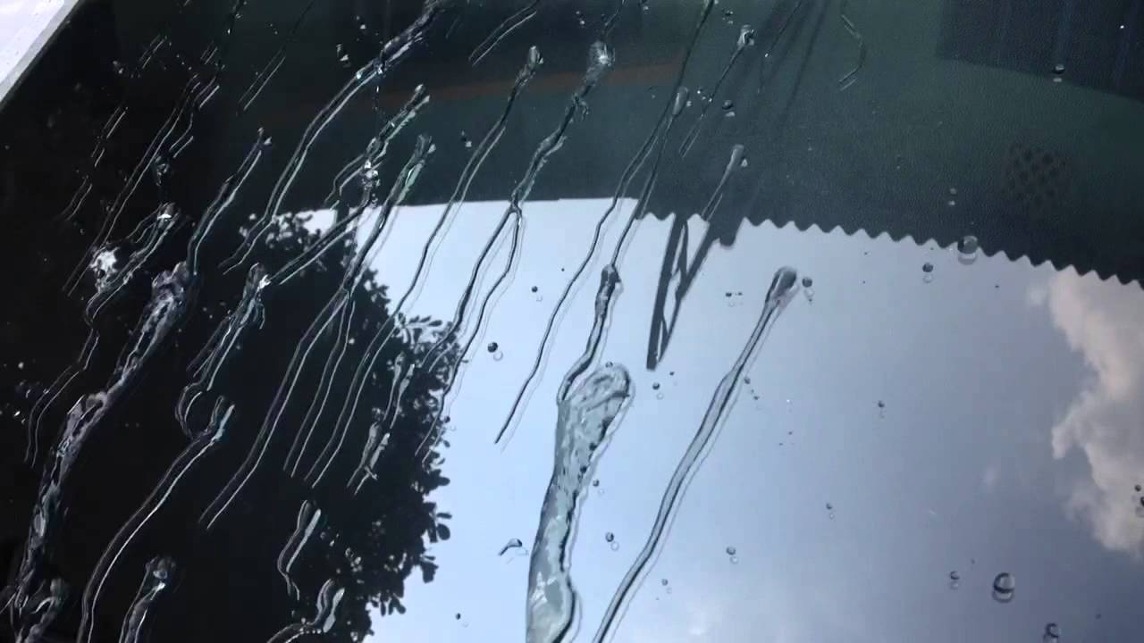 Wind screen coatings from Nano4life lotus effect on car glass - YouTube