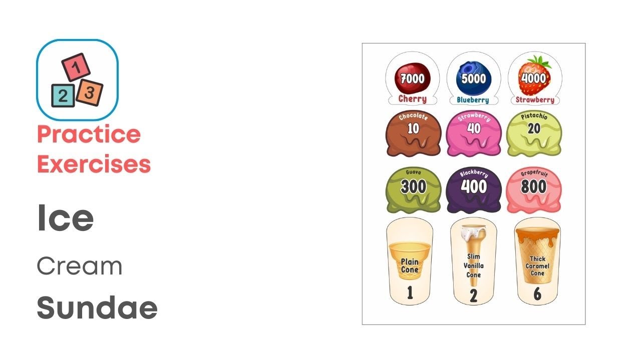 Lesson Pack Place Value Practice Exercise Ice cream sundae - YouTube