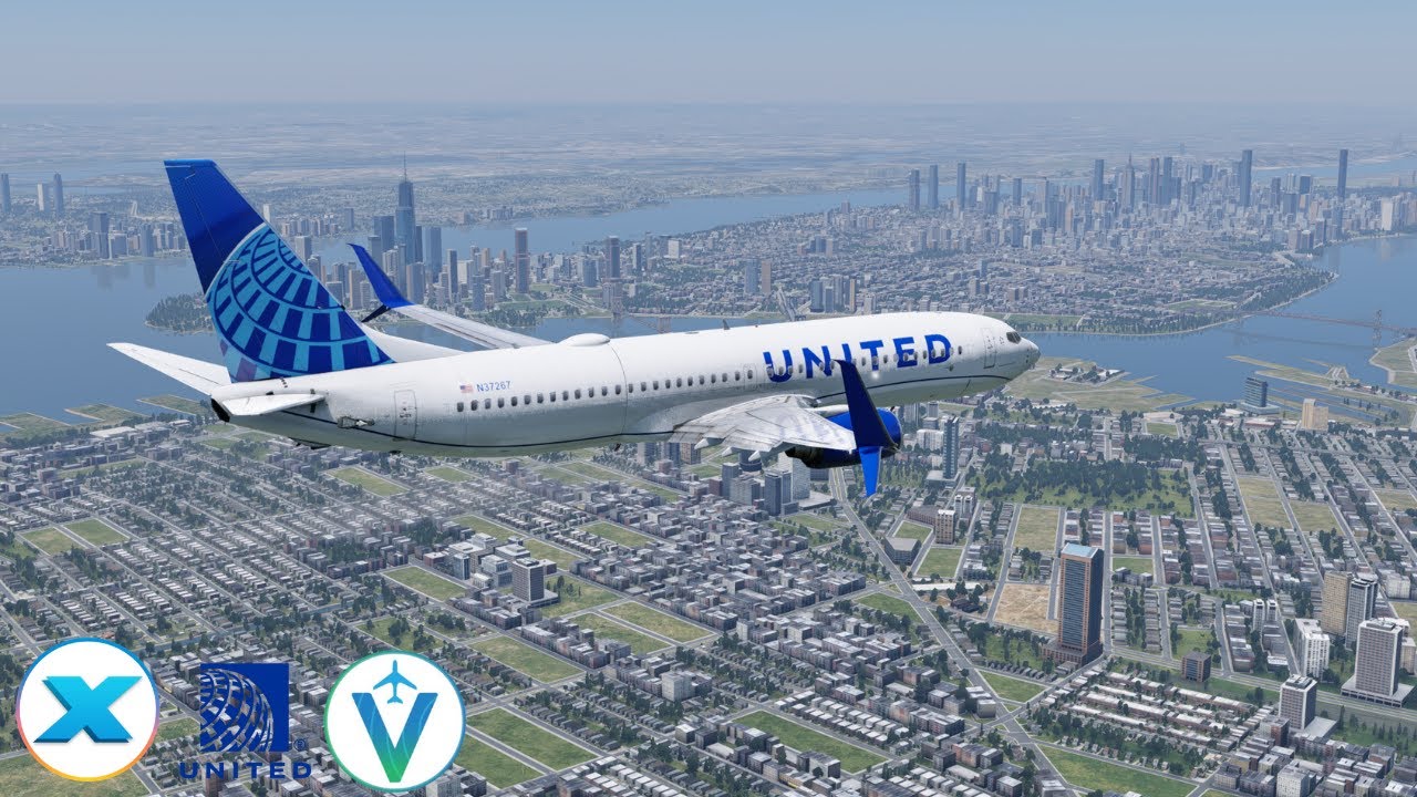 Urban Skies: United 737 Touches Down in NYC – X-Plane 12 - YouTube