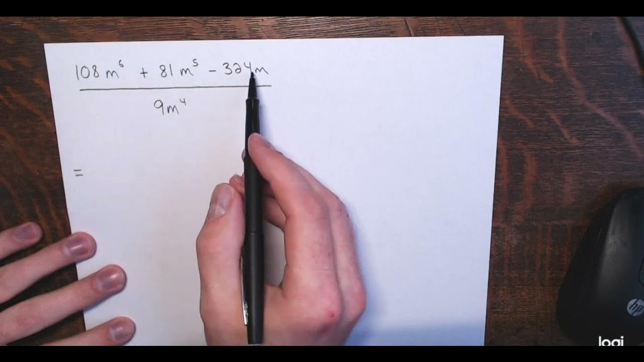 Knewton Alta Assignment - Section 6.6: Dividing Polynomials by a Monomial - YouTube
