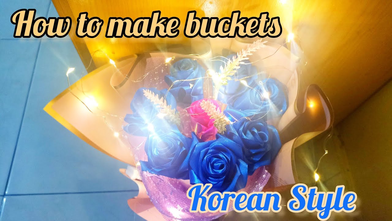 DIY || HOW TO MAKE A BOUQUET OF ROSES FROM SATIN RIBBON || KOREAN STYLE ...