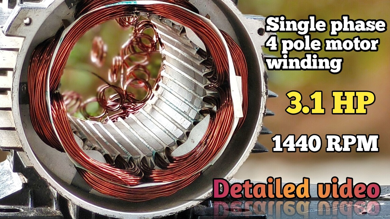 3.1 HP single phase motor winding and connection with diagram full ...