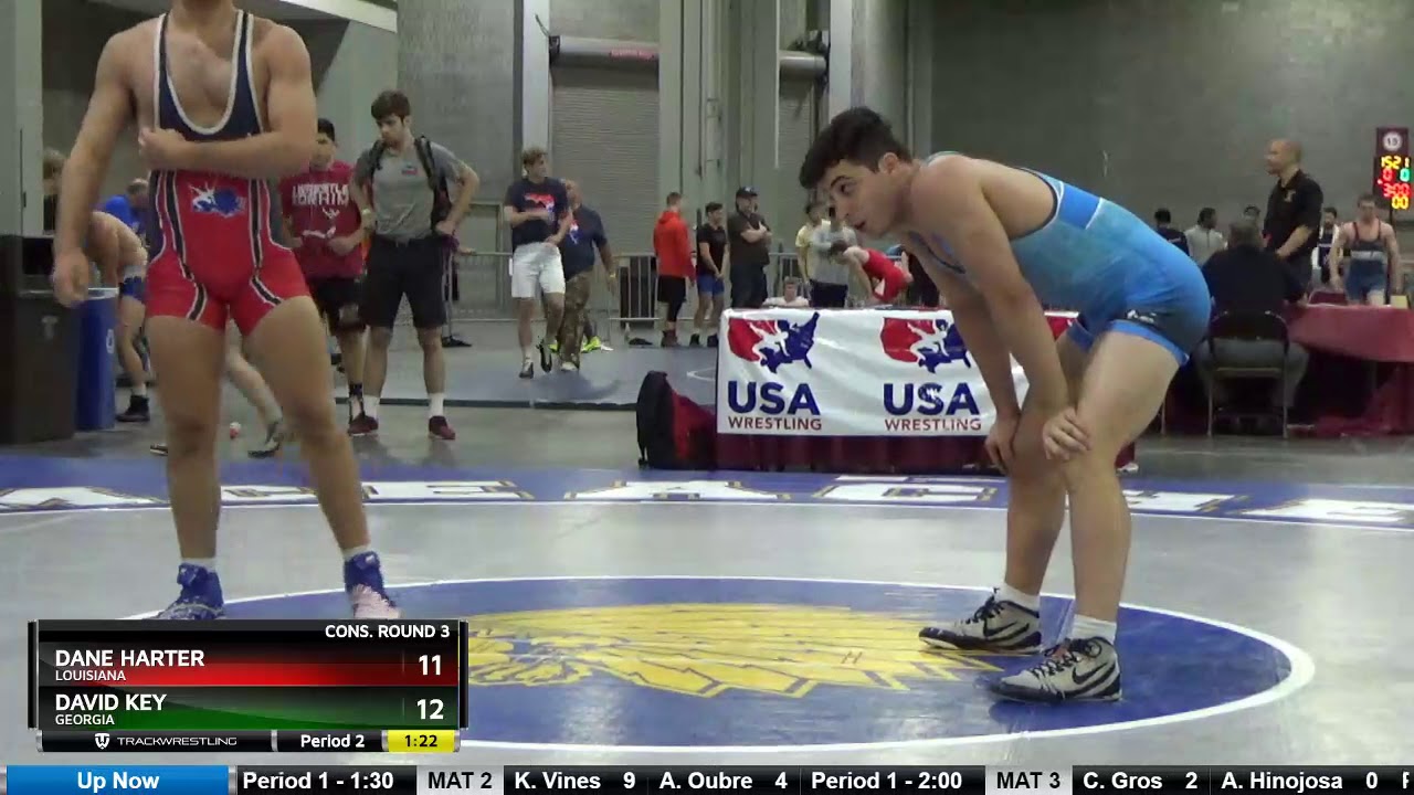 Junior Men 182 Dane Harter Louisiana Vs David Key Georgia - YouTube