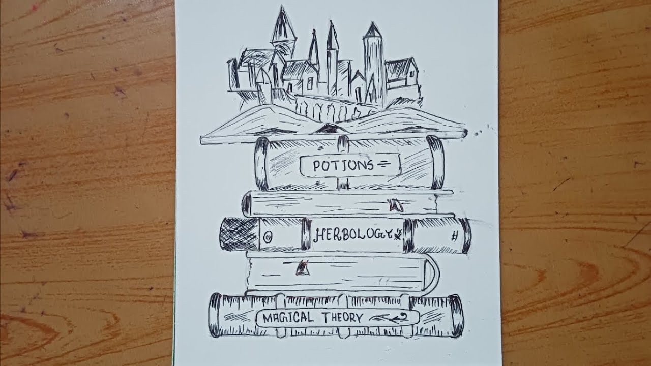 Harry Potter based drawing /Using only one pen - YouTube