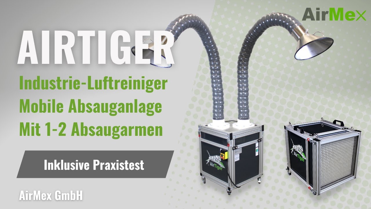 AirTiger | Absauganlage mit 1-2 Armen | Industrie-Luftreiniger | Mobil ...