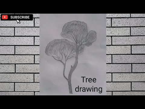Tree drawing || easy black tree sketch || pencil drawing - YouTube