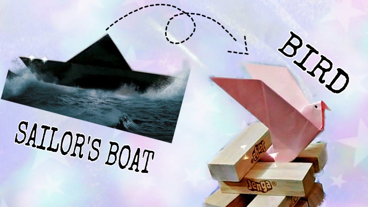 Innovative Origami || How To Turn A Sailor's Boat Into A Bird || - YouTube