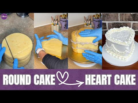 Round Cake to Heart Cake ❤️ | Easy Cake Decorating Tutorial