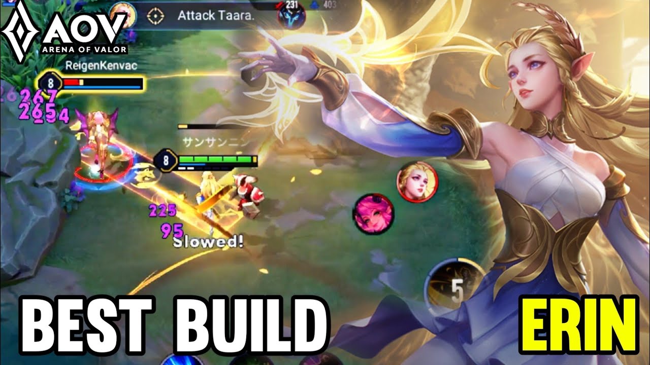 AOV : ERIN GAMEPLAY | BEST BUILD - ARENA OF VALOR LIÊNQUÂNMOBILE ROV COT - YouTube
