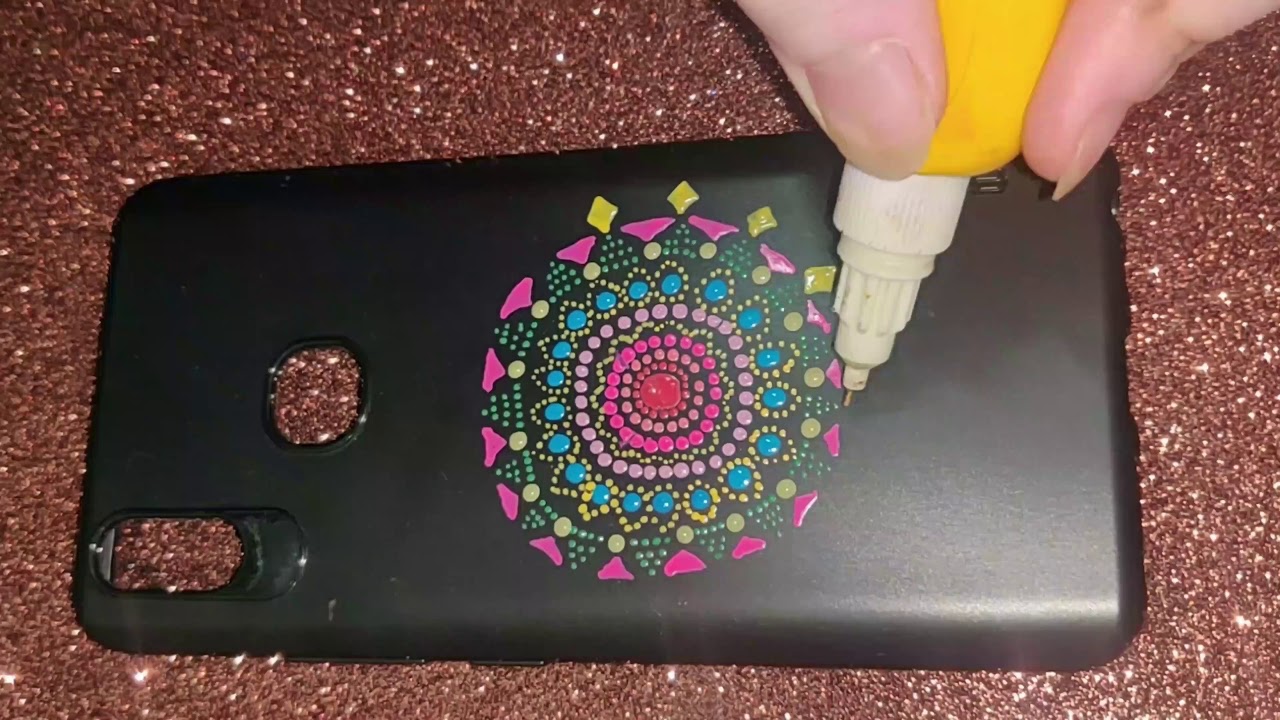 Mandala Dot art on phone case using Nailart Tube / DIY /Mobile cover ...