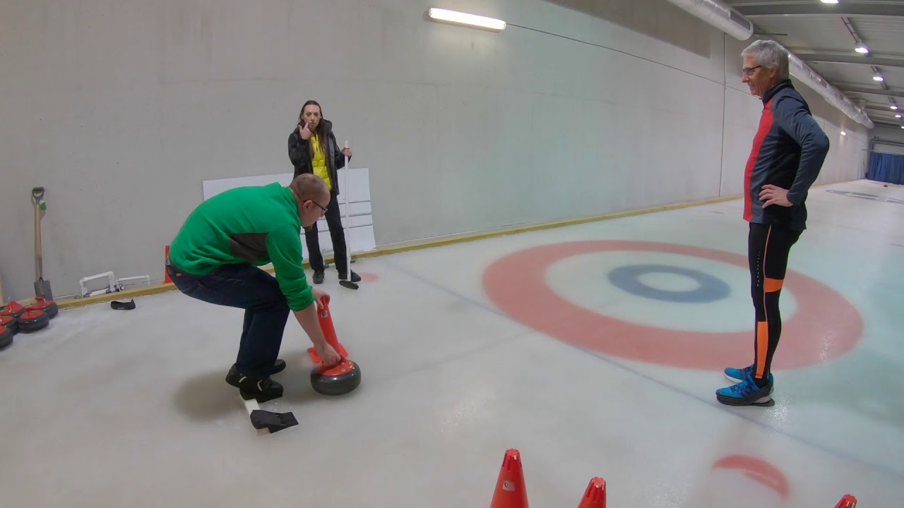Curling with friends in Gdańsk - YouTube