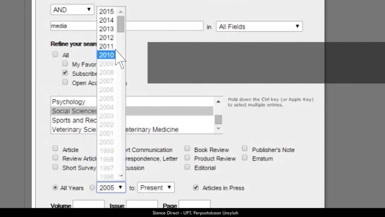 Cara akses Science Direct dari Perpustakaan Unsyiah - YouTube