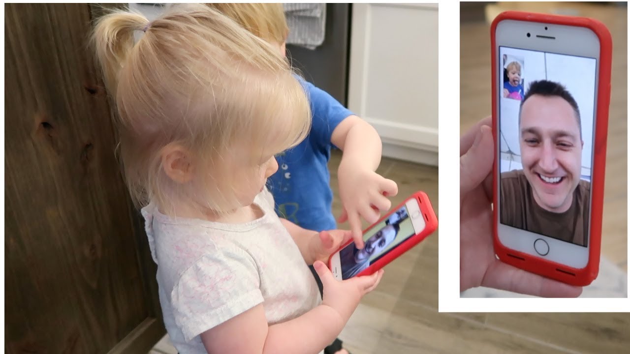 Twins Facetime Navy Dad While Apart - YouTube