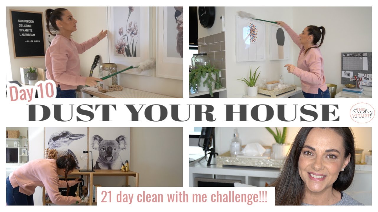 DUST THE HOUSE - CLEAN WITH ME CHALLENGE DAY 10!!! || THE SUNDAY ...
