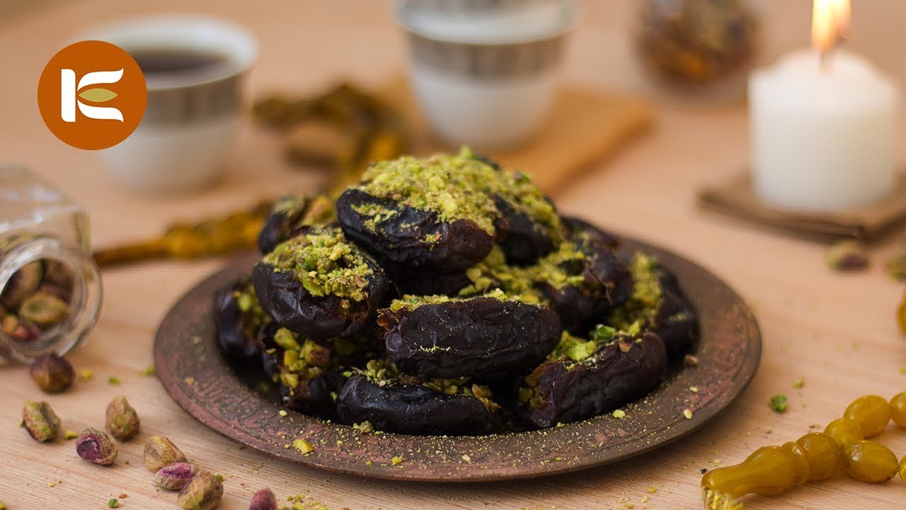 Datteln mit Pistazienfüllung - Datteldessert - Dates Dessert - Ramadan ...