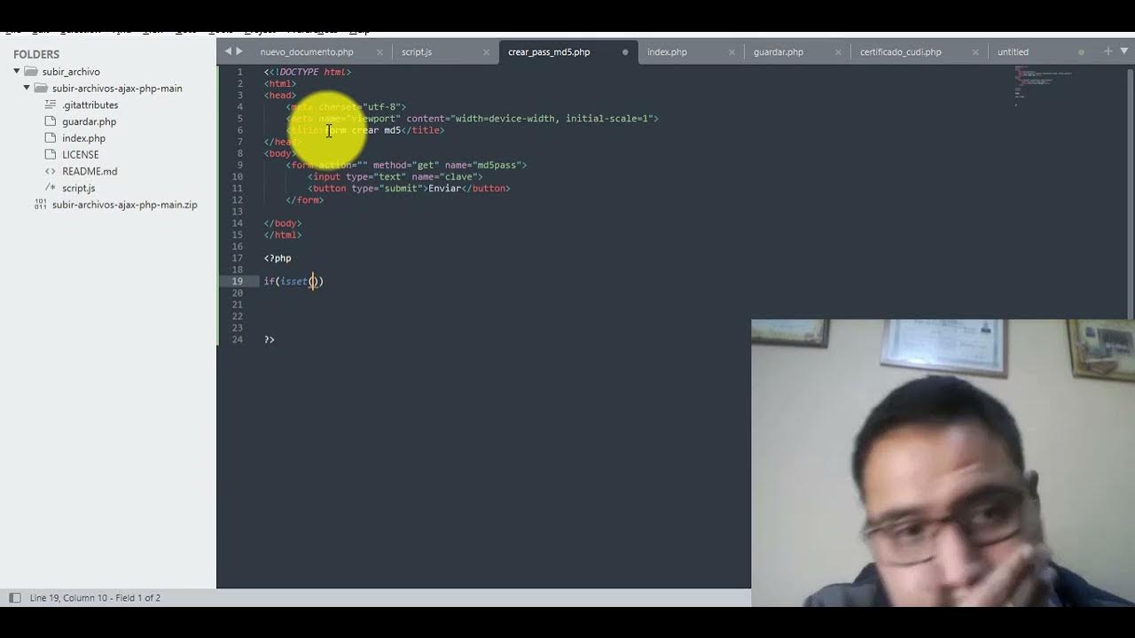 Crear password con MD5 PHP en formulario - YouTube