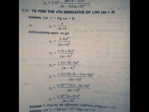nth derivative of log(ax+b) - YouTube