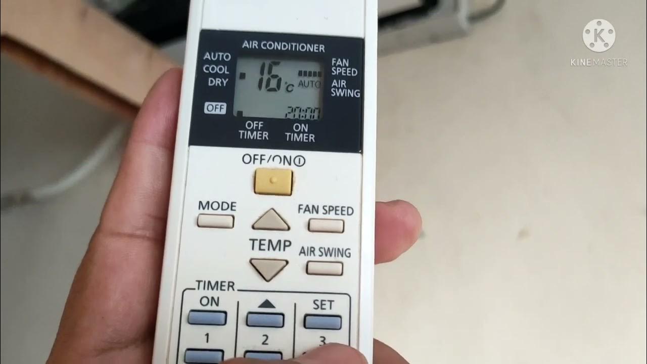 Cara setting timer on off secara automatic pada remote AC panasonic dan setting jam - YouTube