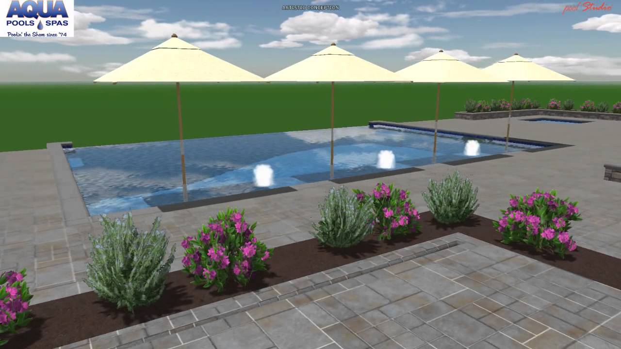 Custom Swimming Pool 3D Design from AQUA Pools & Spas in Easton MD ...