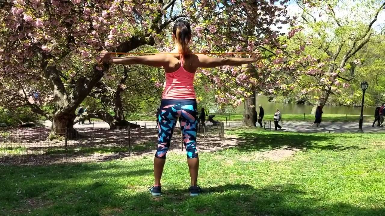 Posture Exercise - Banded "T" pull aparts - YouTube
