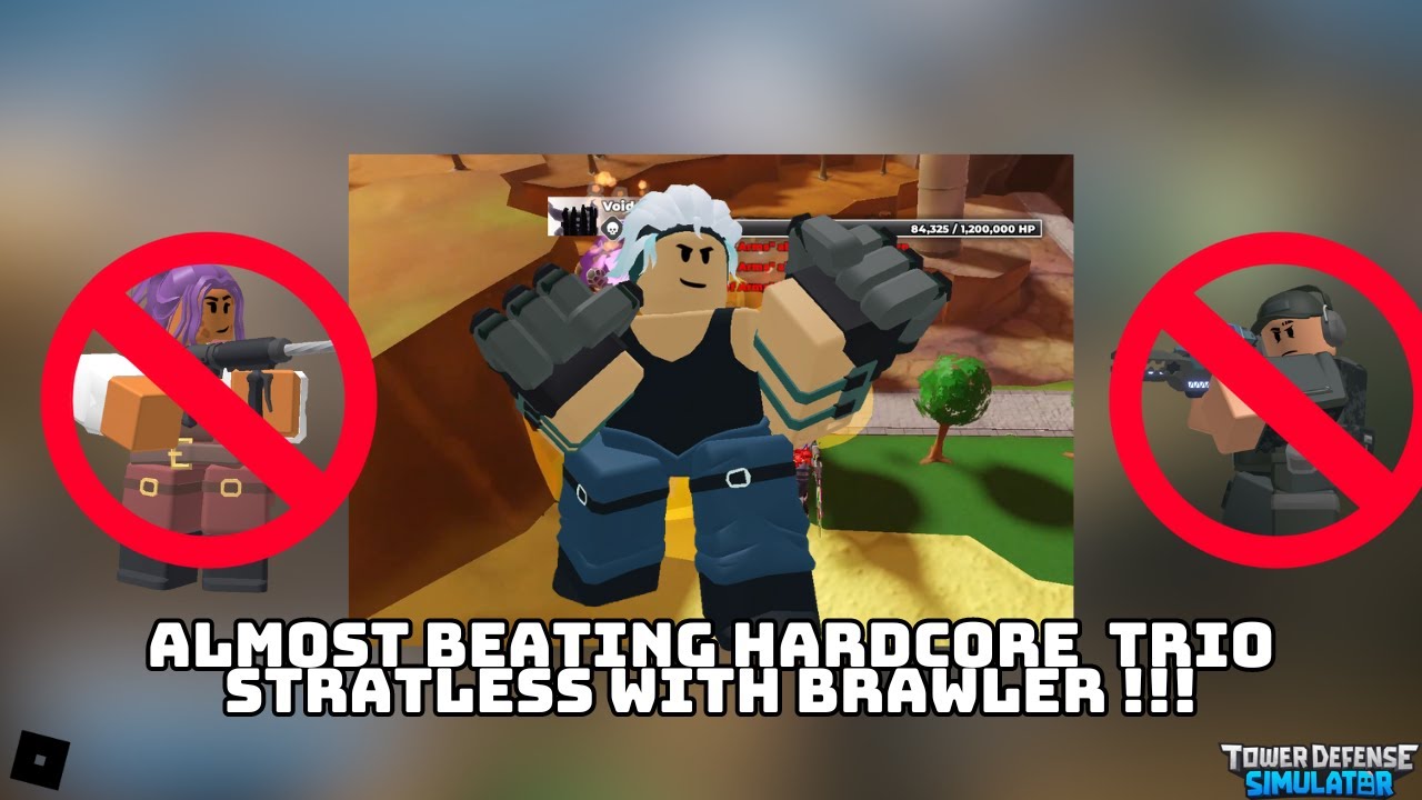 Almost Beating Hardcore Trio Stratless With Brawler!!! (NO ENGINEER AND ...