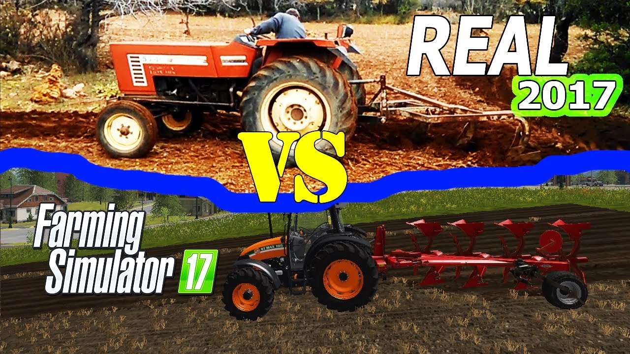 Farming Simulator 17 VS REAL LIFE : PLOWS - YouTube