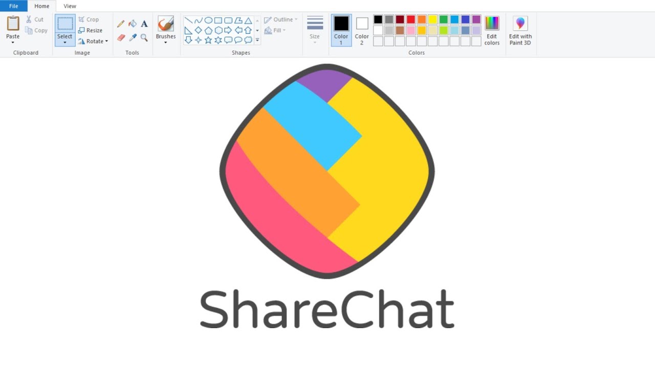 How to draw ShareChat Logo in computer using Ms Paint | ShareChat Logo ...