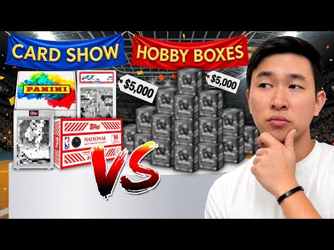 $5,000 IN HOBBY BOXES vs $5,000 SPENT AT THE WORLD'S BIGGEST CARD SHOW! 😱🔥