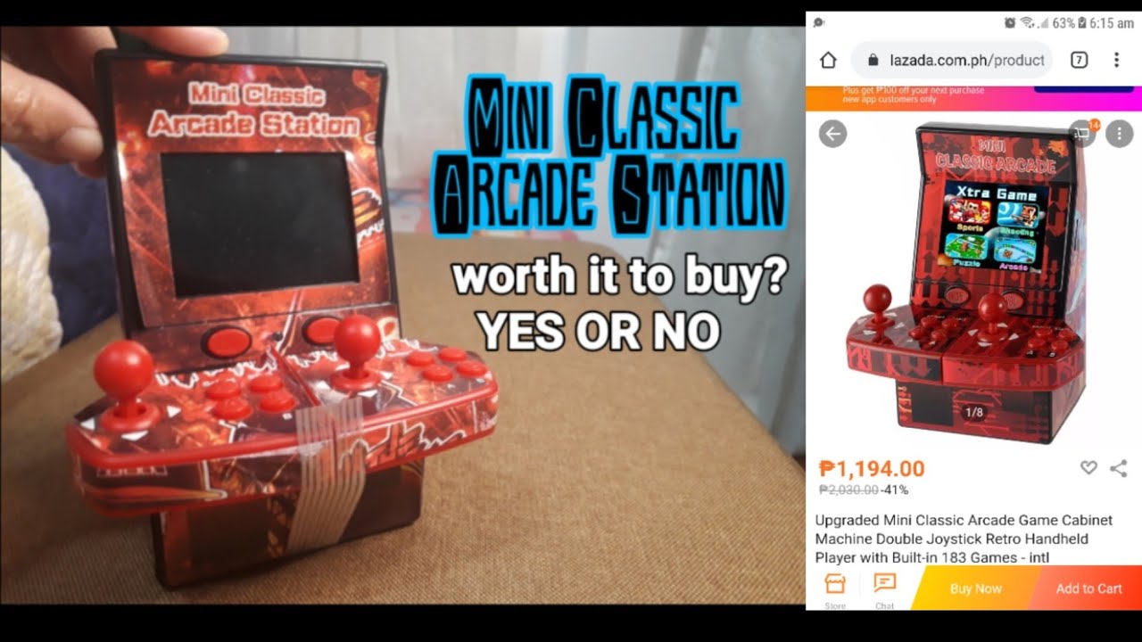 MINI CLASSIC ARCADE STATION UNBOXING AND REVIEW | RETRO GAMES $23 ...