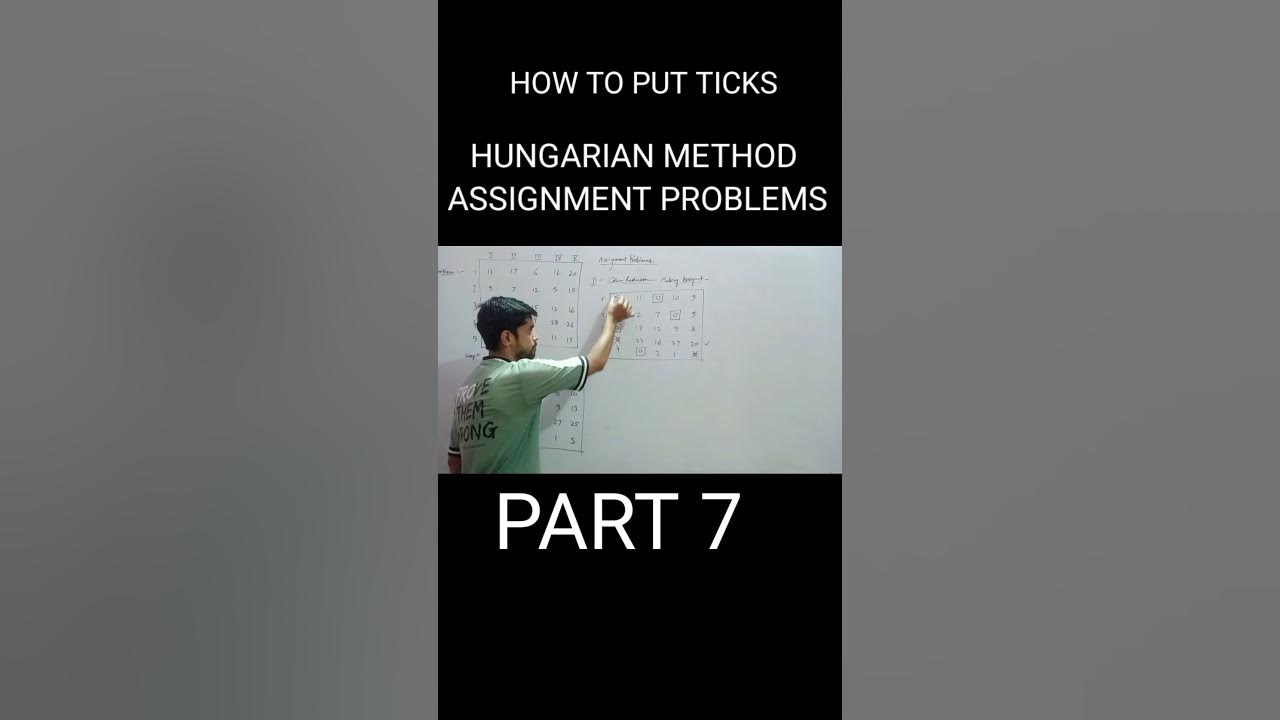 HOW TO PUT TICKS|ASSIGNMENT PROBLEMS|OPERATION RESEARCH| OPTIMIZATION TECHNIQUES| - YouTube