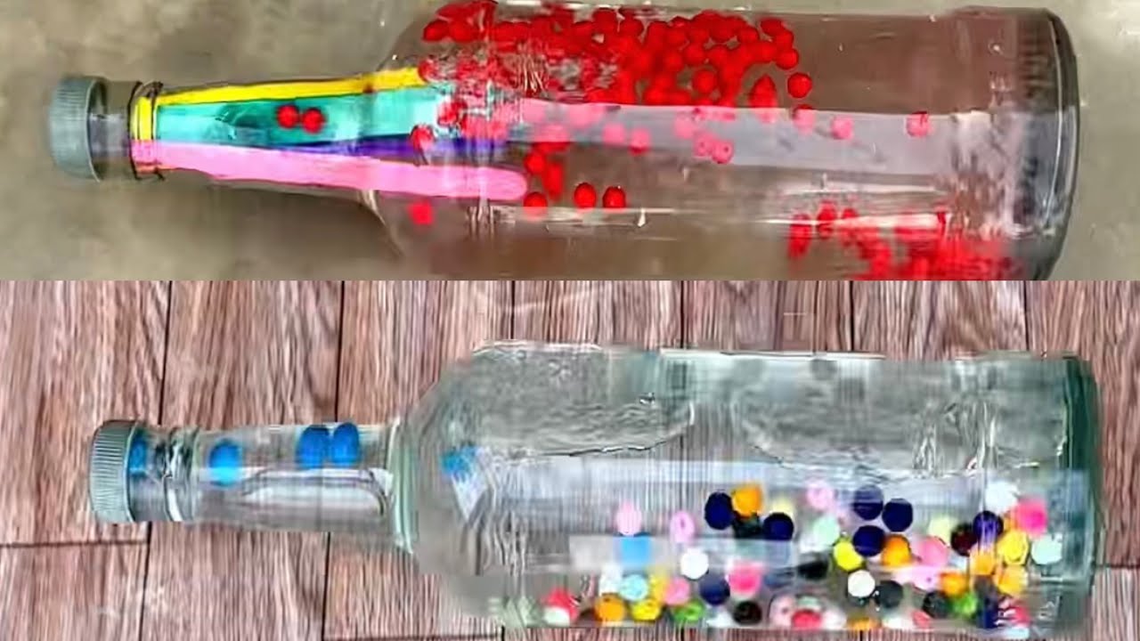 Glass bottle rolling | breaking crunchy glass | throwing bottles # ...