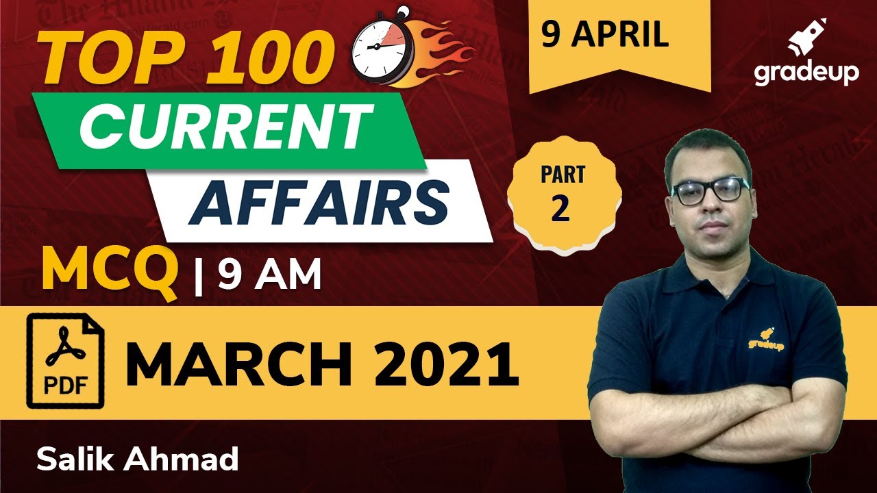 Current Affairs MCQs | March 2021 Part-2 | CLAT & LAW Exams 2021 ...